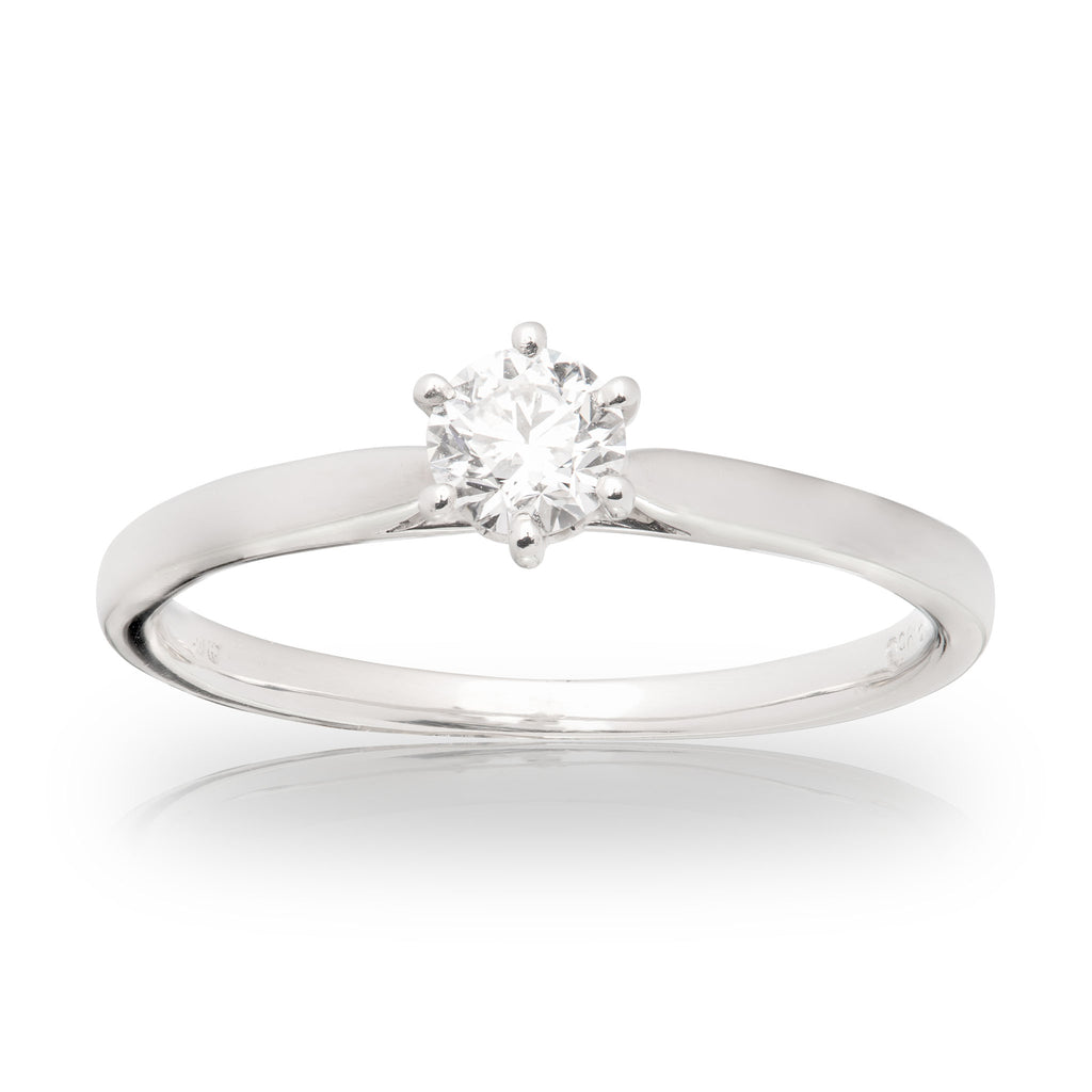 Platinum 0.3ct Brilliant Round Cut Natural GIA Certified Diamond Solit – Dobson Fine Jewellery