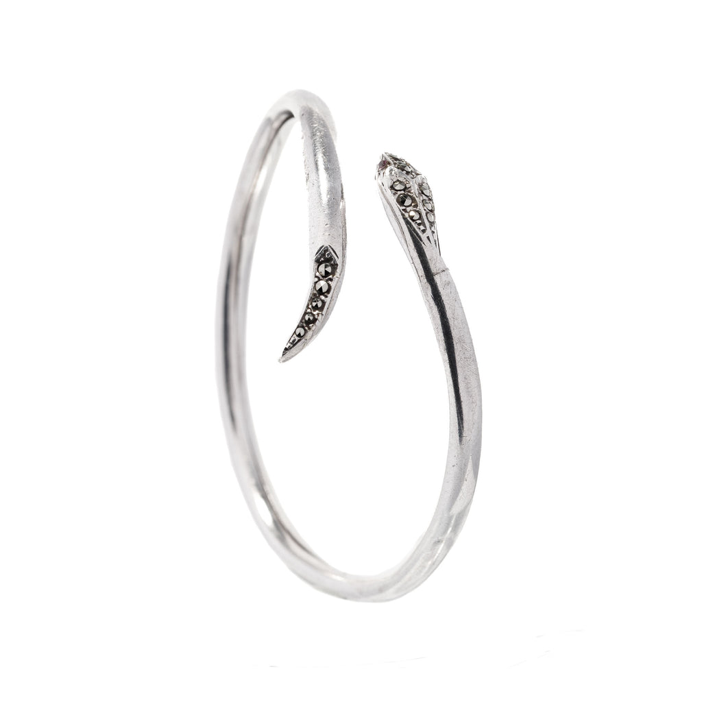 Victorian Solid Silver Novelty Marcasite Snake Bangle – Dobson Fine ...