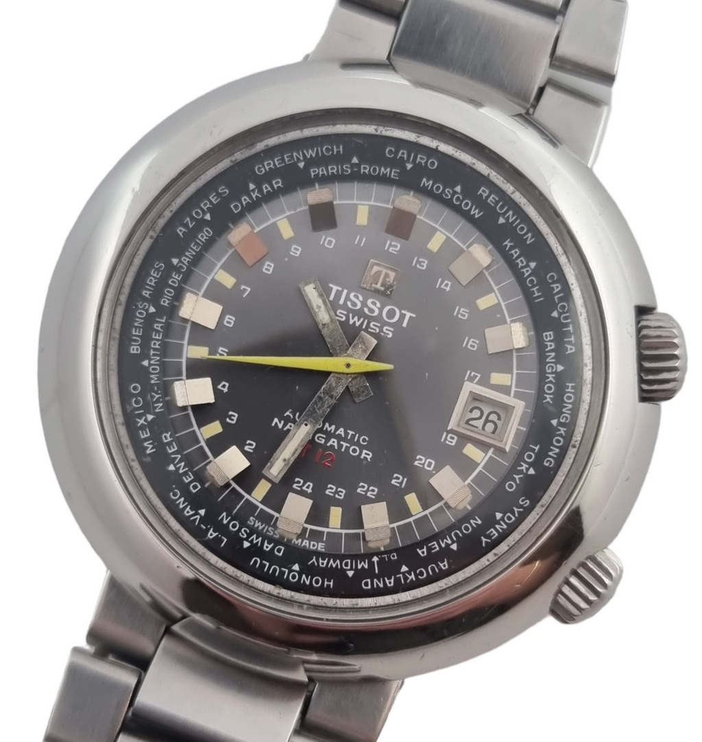Tissot T12 Navigator World Time 1960s Automatic Gents Wristwatch 44mm ...
