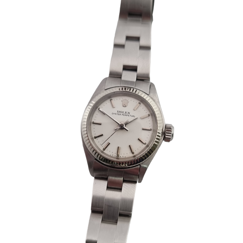 Rolex 6619 Oyster Perpetual Ladies 24mm Steel Wristwatch Automatic Oys ...