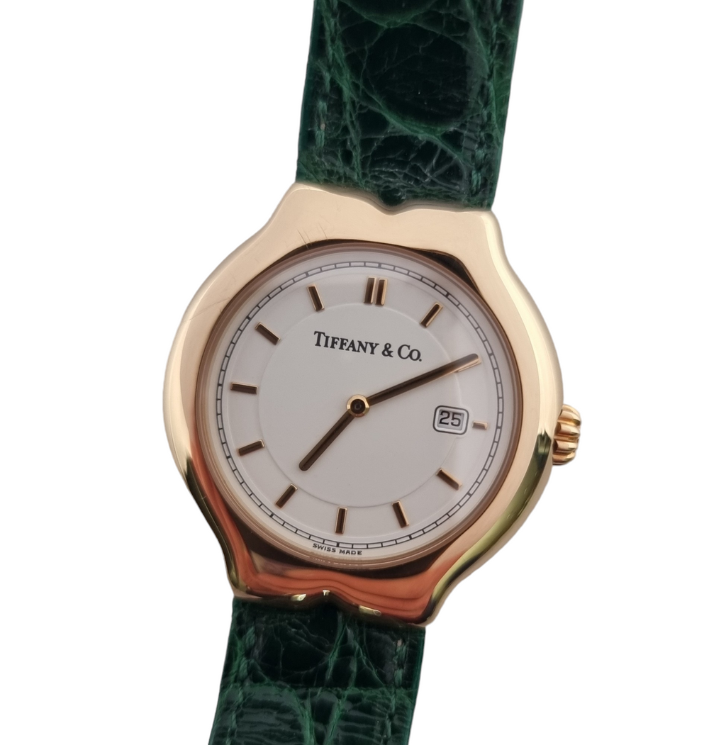 Tiffany And Co 18ct Gold Tesoro M0130 33mm Larger Case Size Original S ...