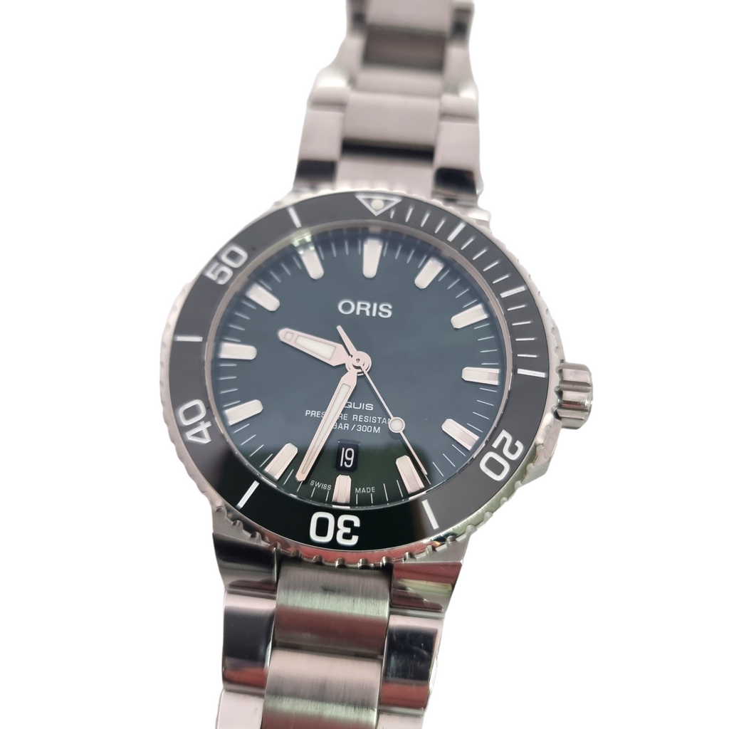 Oris Aquis Date Automatic Green Wristwatch 43.5mm Full Set Box And Pap ...